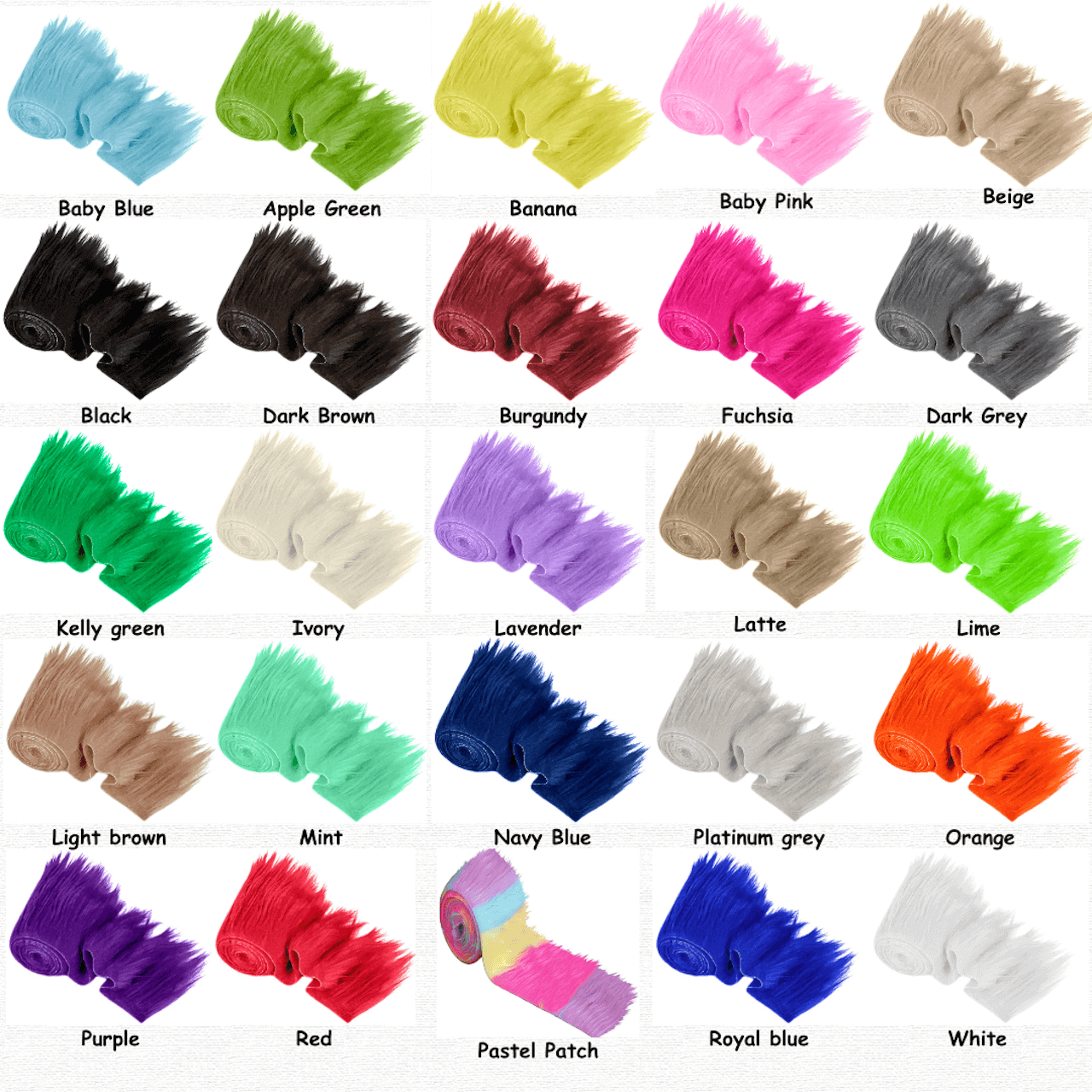 Faux Fur Fabric Trim - Precut 6"x60" Packs | Variety of Bundles for Cr ...